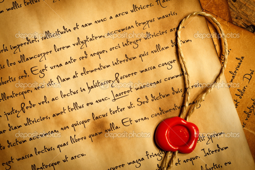 Close-up van oude brief met lakzegel — Stockfoto © kalozzolak #37205345