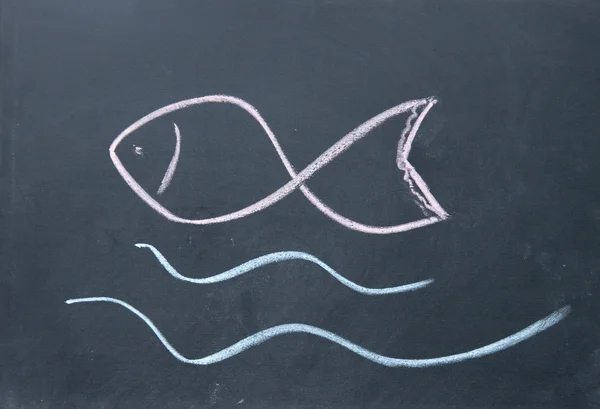 Staff notation sign drawn with chalk on blackboard — Stock Photo ...