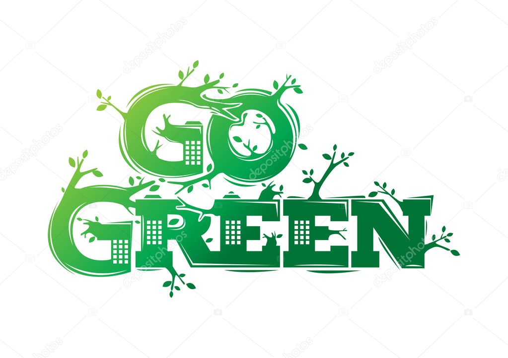 Go green logo campaign — Stock Vector #12483326