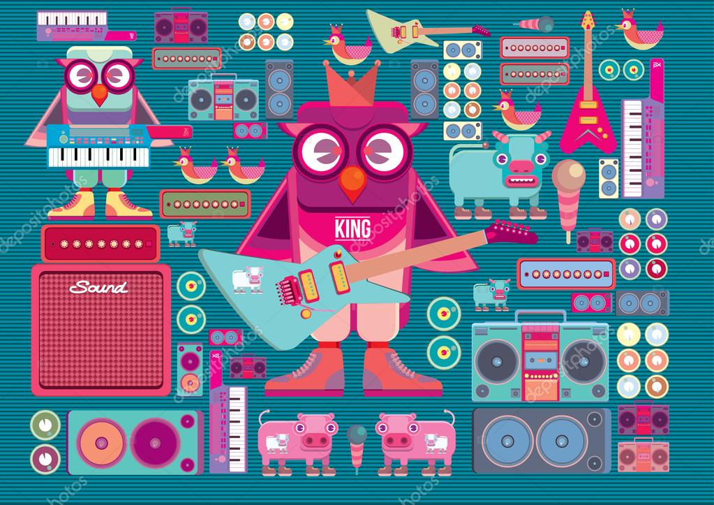 Cute colorful cartoon band Stock Vector Image by ©rebermant #34876239