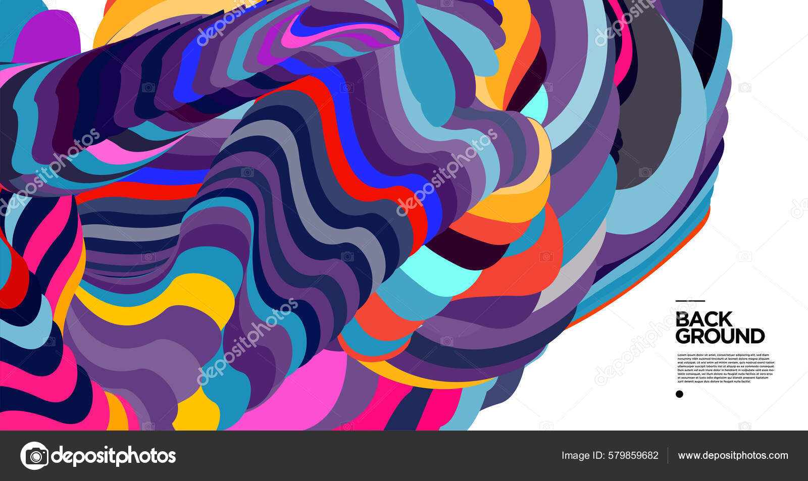 Bright Abstract Curve Wavy Shapes Background Copy Space Stock ...