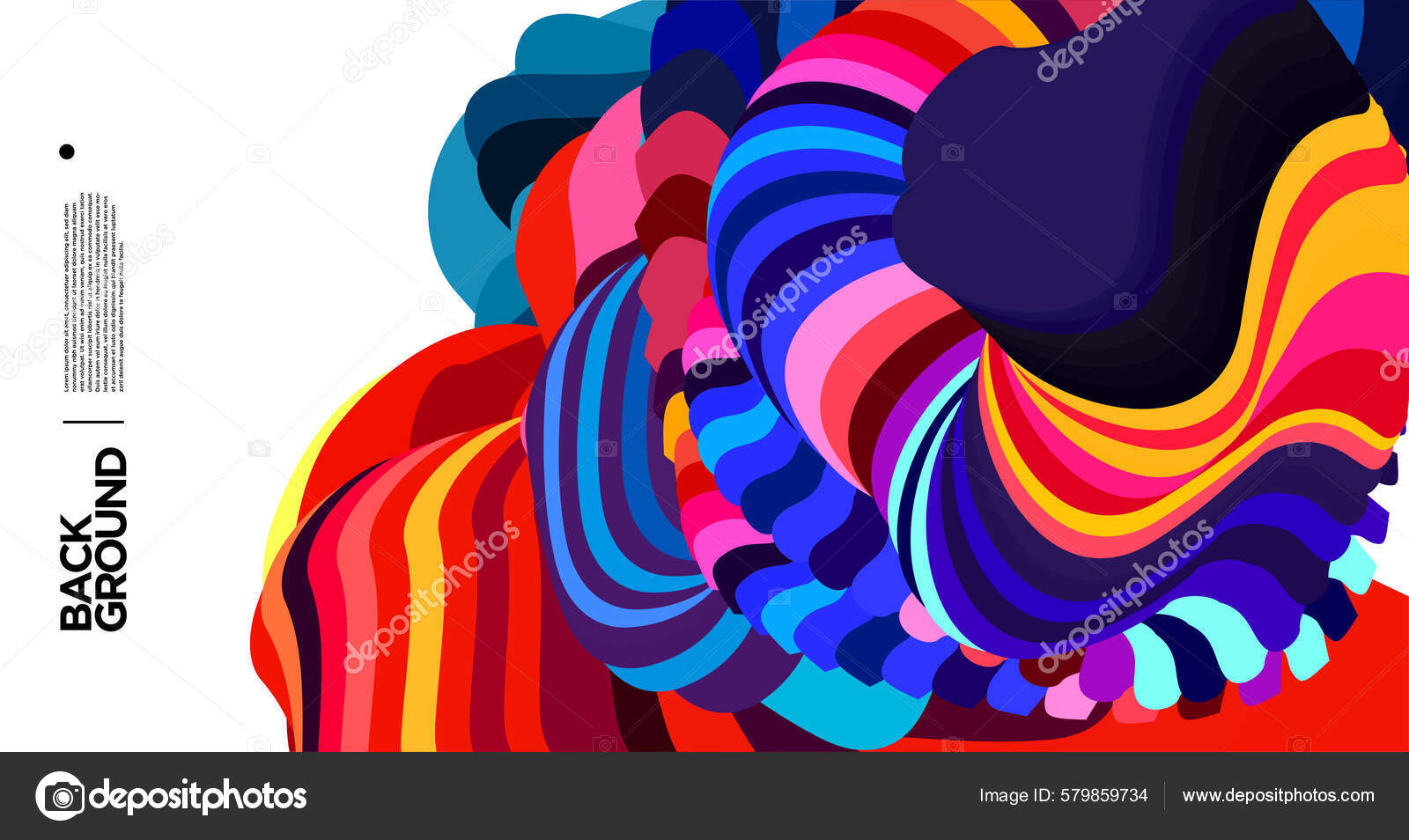 Bright Abstract Curve Wavy Shapes Background Copy Space Stock Vector ...