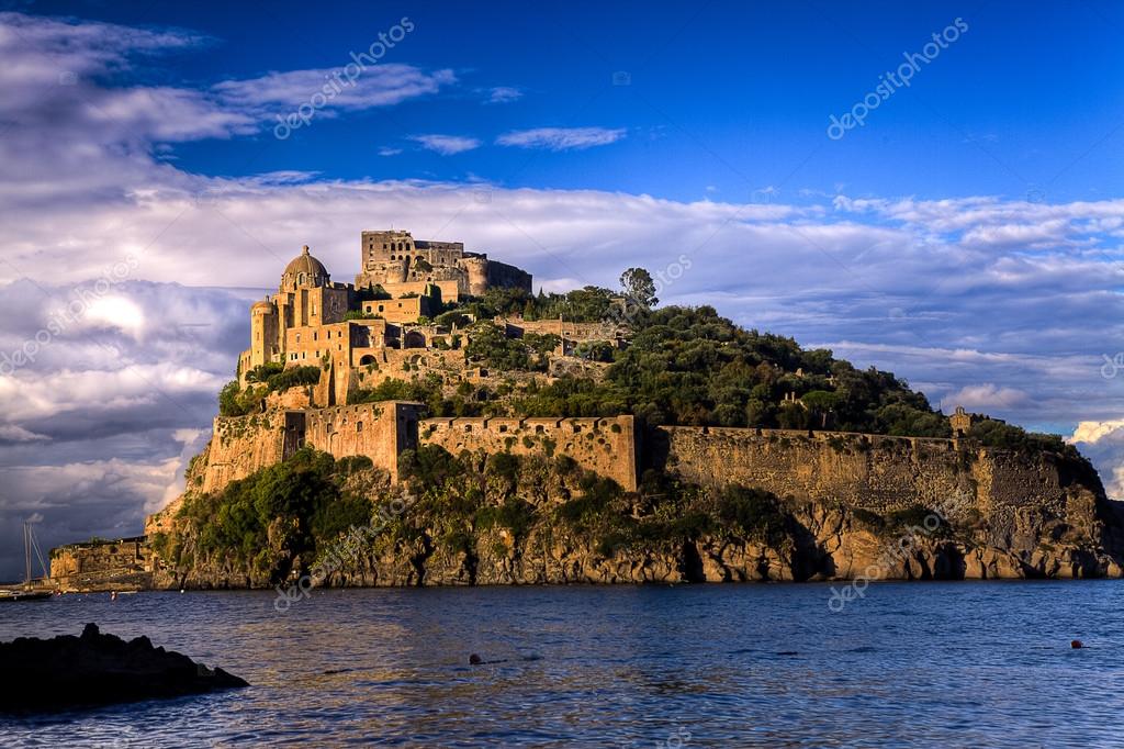 Aragonese castle at sunset: Ischia island (Italy) — Stock Photo © Vercingetorige #13710592