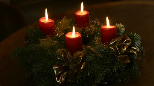 Advent wreath with 4 burning candles Stock Photo by ©Smileus 55624135