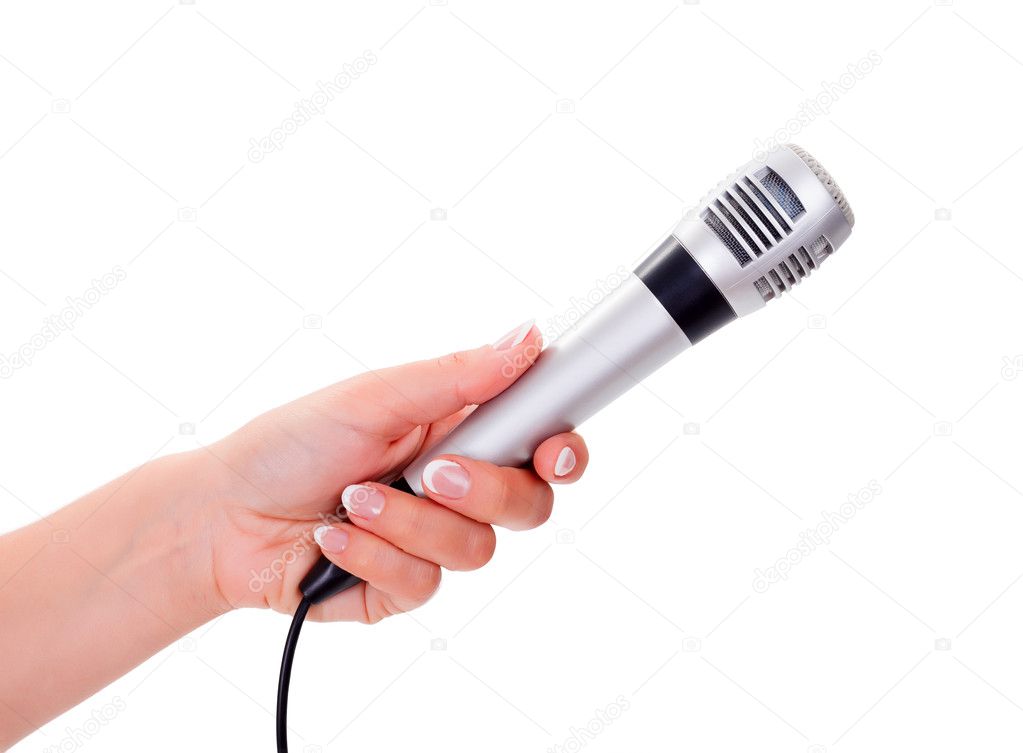 Woman holding microphone Stock Photo by ©icefront 32351409 Woman holding microphone Stock Photo by ©icefront 32351409