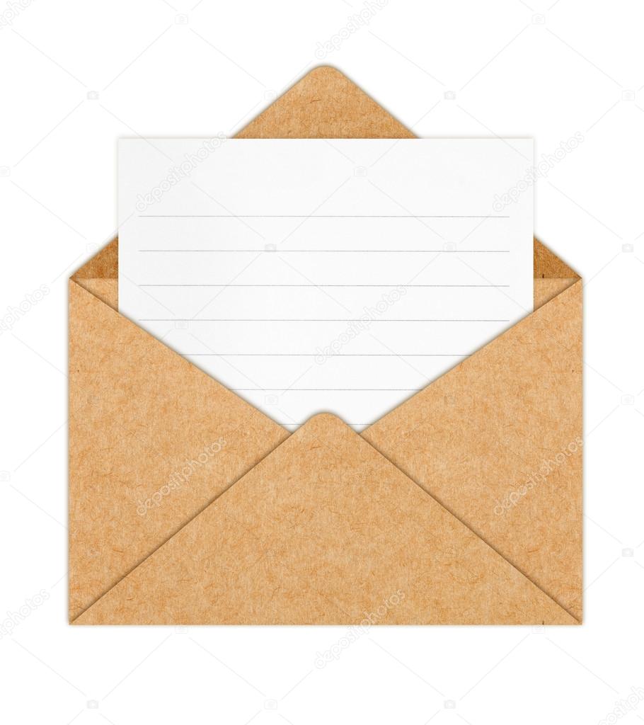 Recycle Paper envelope with Blank White Paper — Stock Photo © tanatat ...
