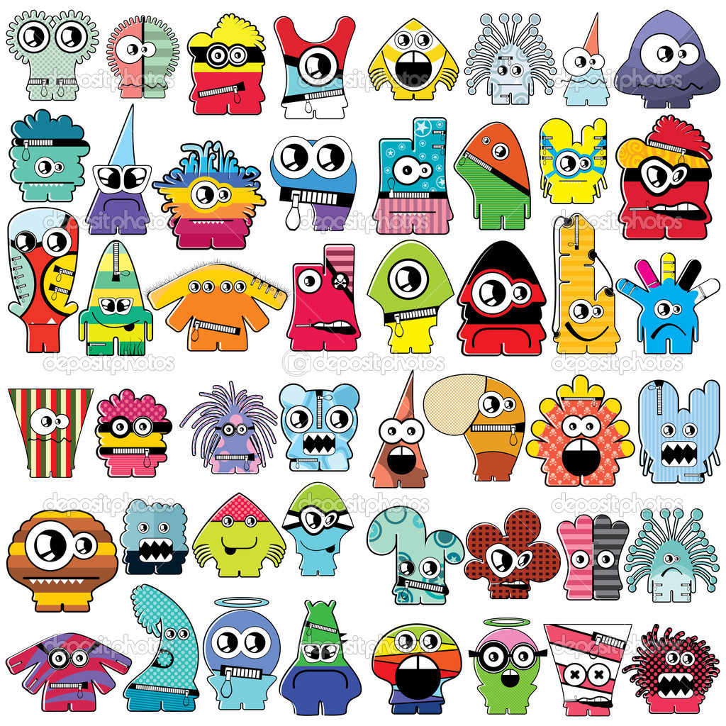 Monsters Stock Vector by ©aleabievsasha 14678641