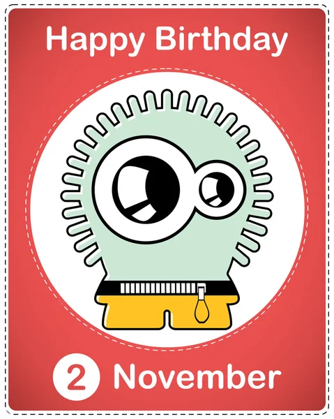 Happy birthday card with cute cartoon monster Stock Vector by ...