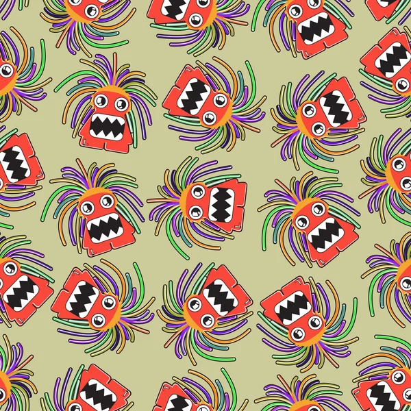 Cute monsters seamless texture with bones and flowers. — Stock Vector ...