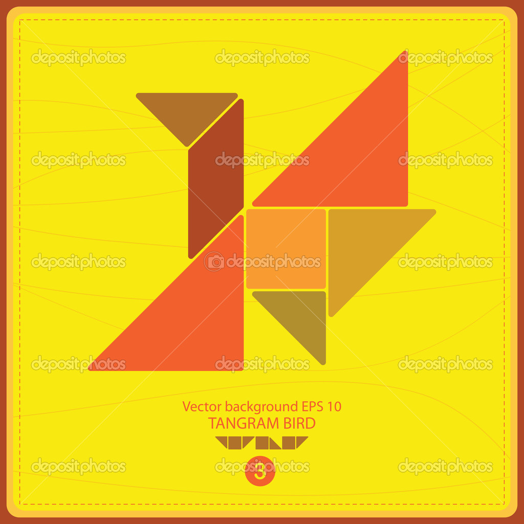 Colorido pájaro tangram - vector de fondo Vector de stock #24856093 de ...
