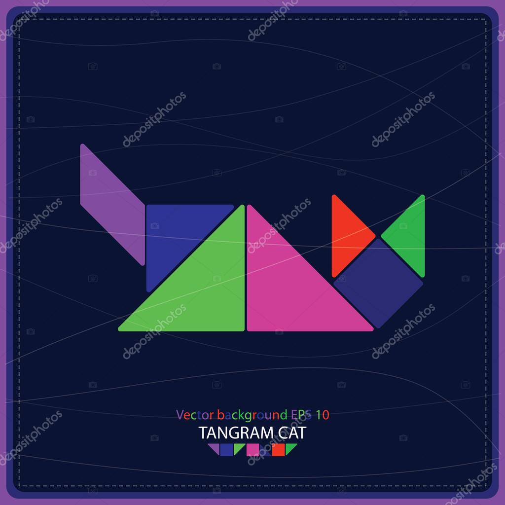 Colorful tangram cat - vector background Stock Vector by ©aleabievsasha ...