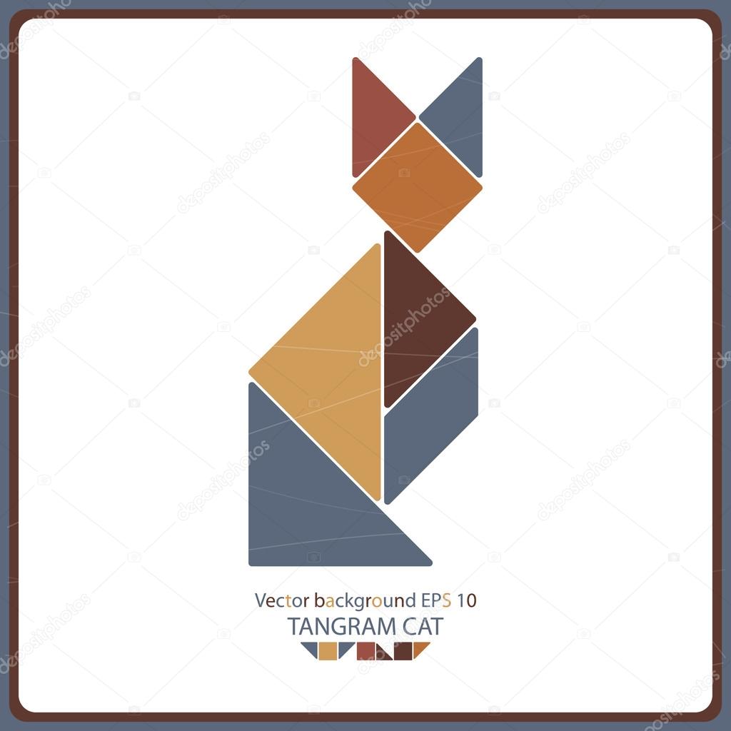 Colorful tangram cat - vector background — Stock Vector © aleabievsasha ...