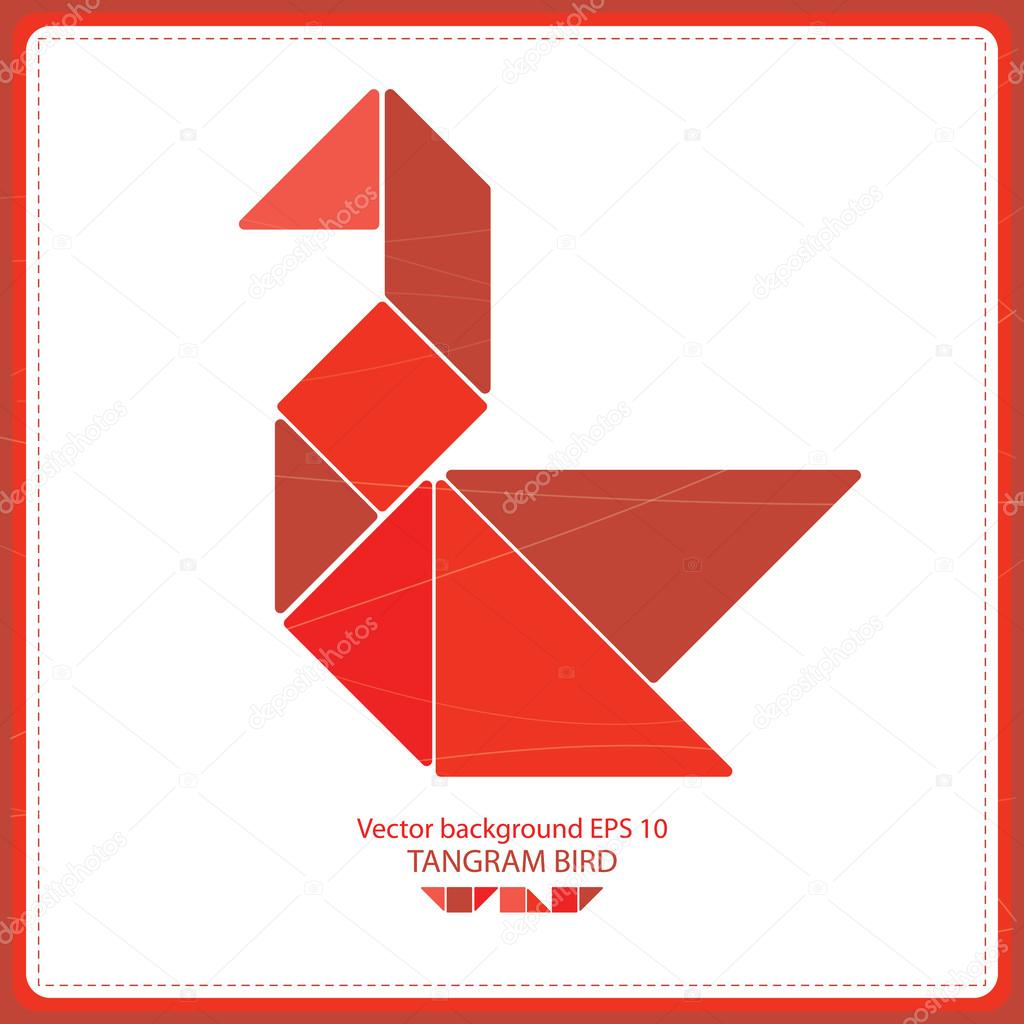 Colorful tangram bird - vector background Stock Vector Image by ...