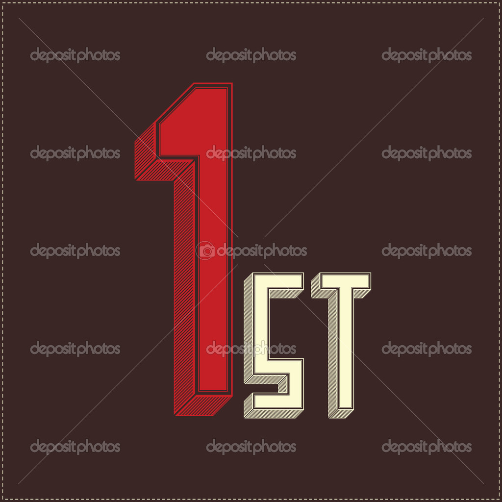 First. Vector image with number and symbols Stock Vector Image by ...