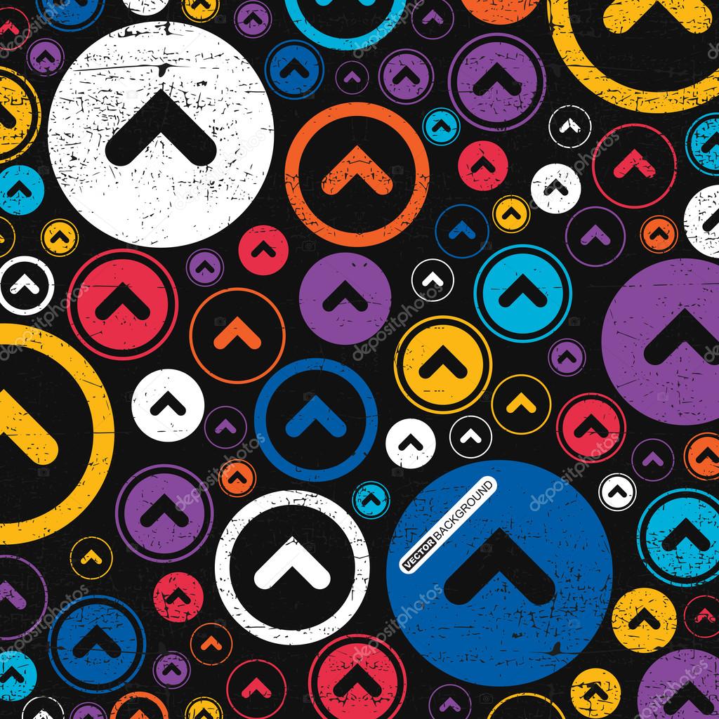 Abstract grunge background with arrows in circle. vector illustration ...