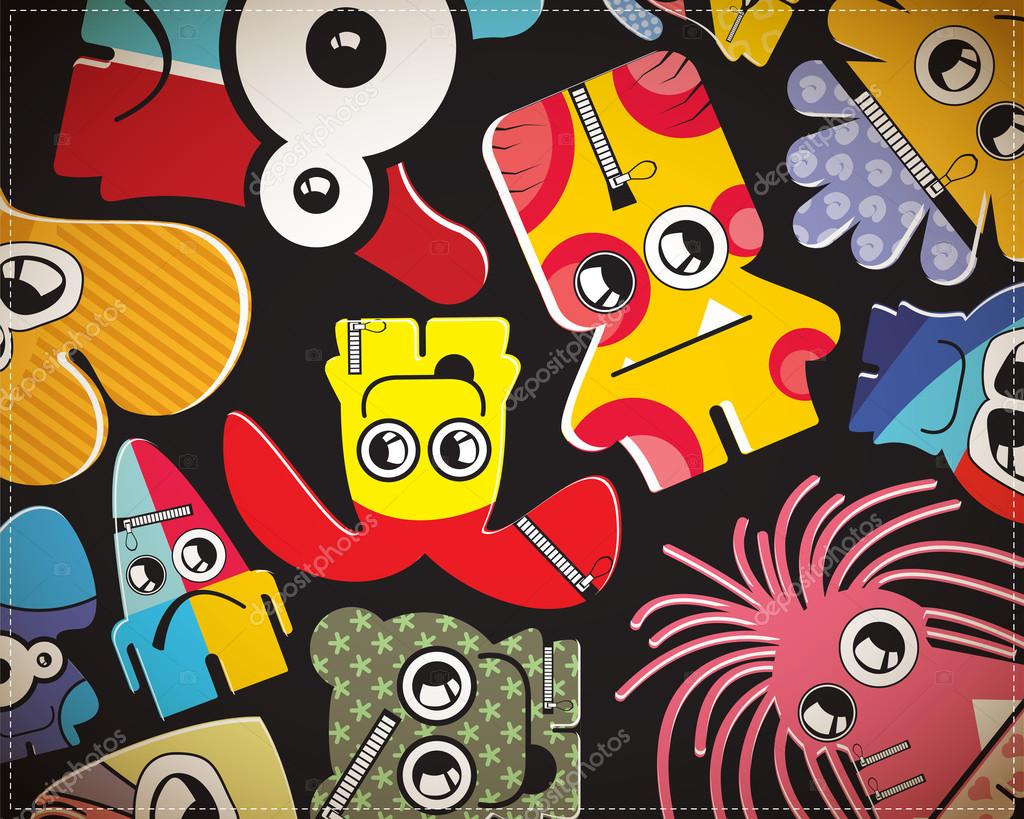 Monsters Stock Vector by ©aleabievsasha 29791075