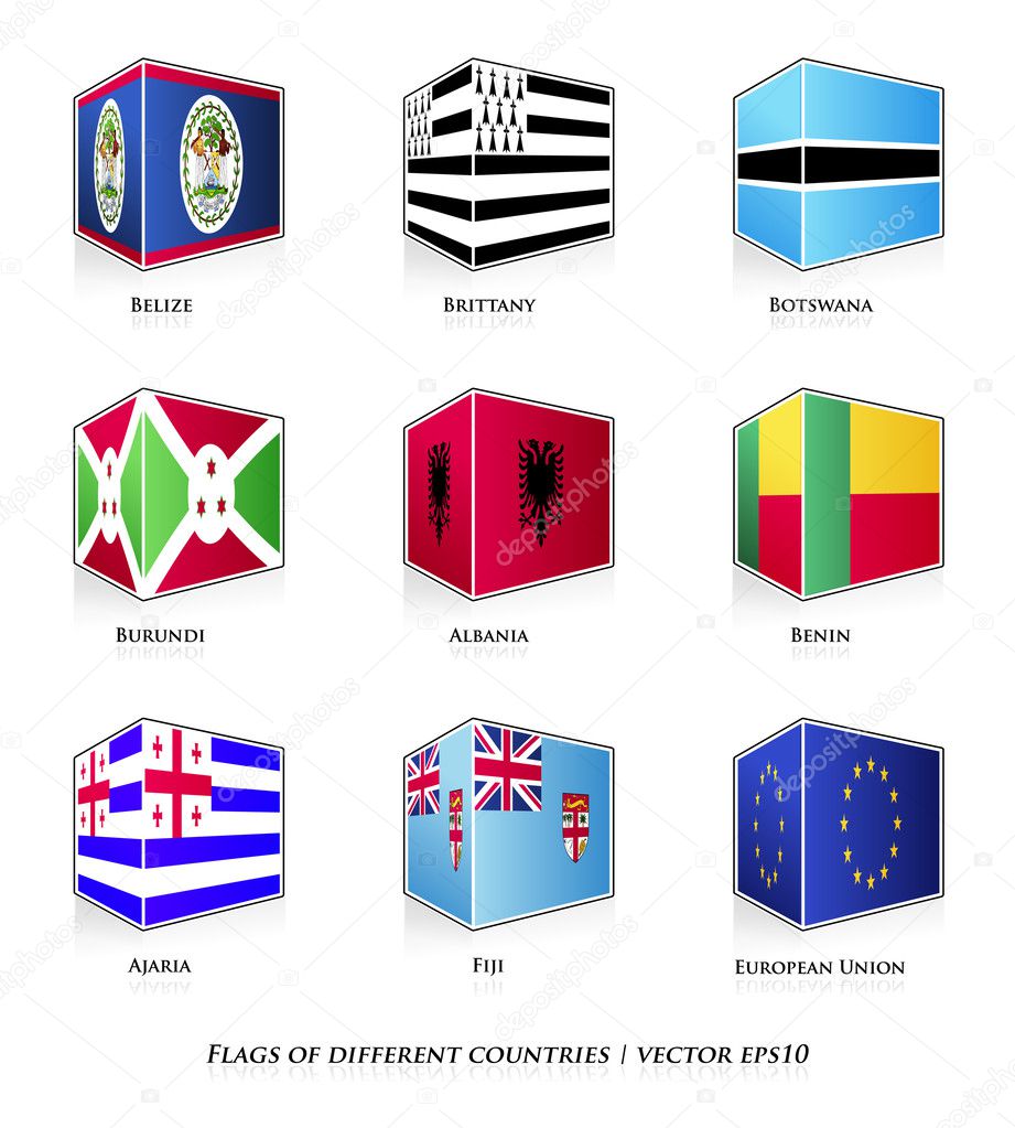 Set of nine flags Stock Vector Image by ©aleabievsasha #30157247