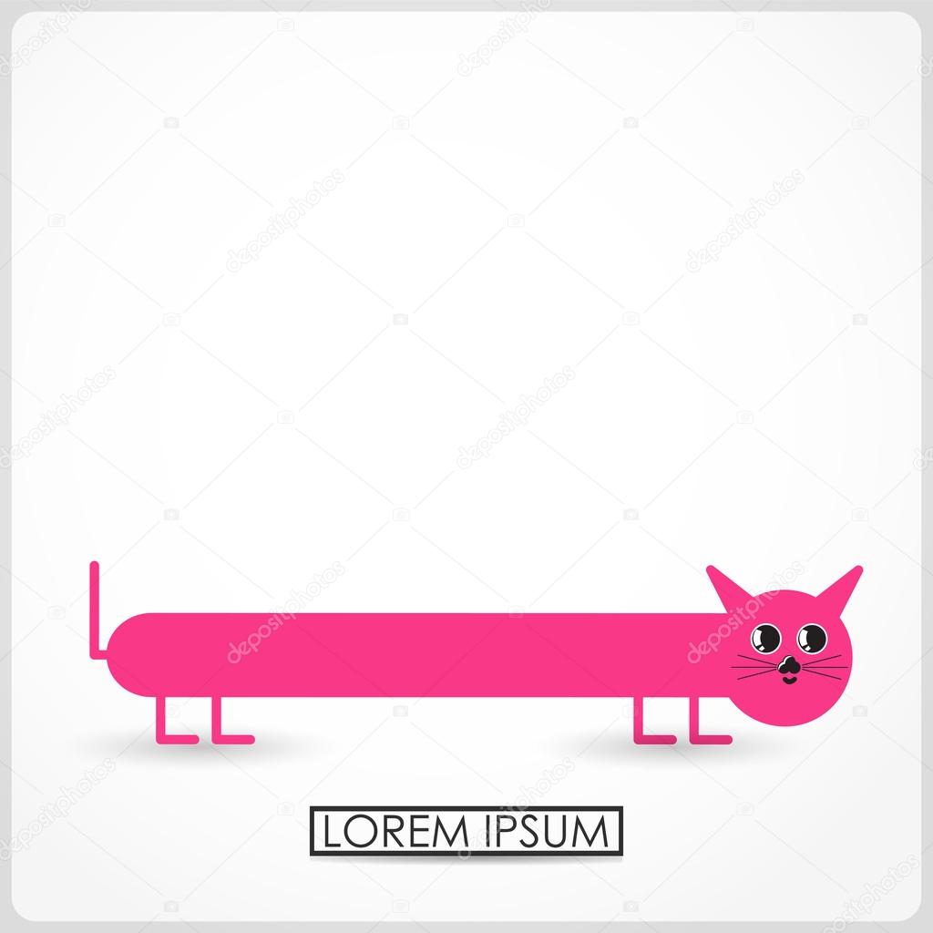 Cute pink cat Stock Vector Image by ©aleabievsasha #30855985