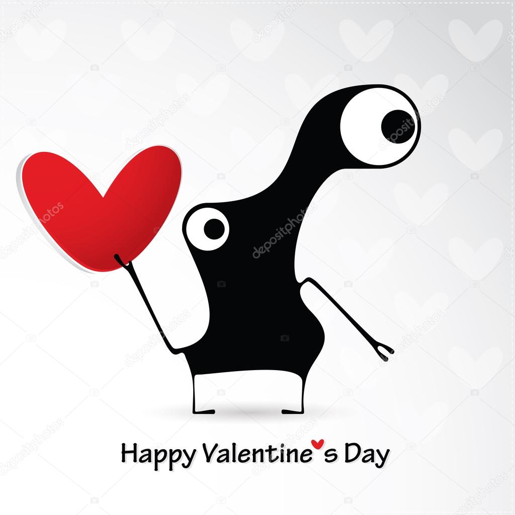 Cute monster with heart Stock Illustration by ©aleabievsasha #31346467