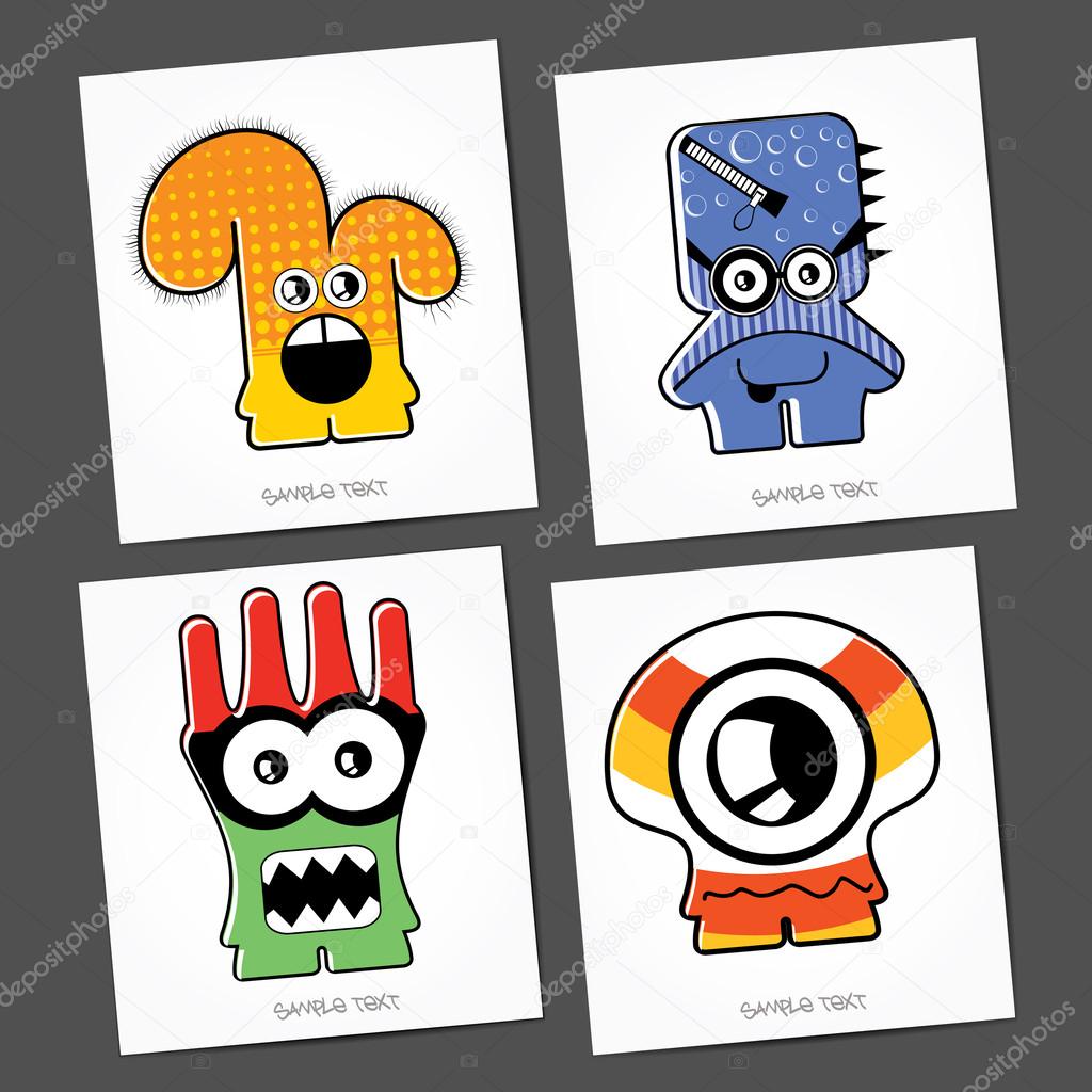 Monster berwarna. Vektor Stok oleh ©aleabievsasha 32034071