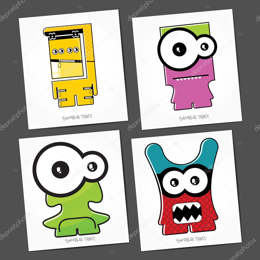 Monster berwarna. Vektor Stok oleh ©aleabievsasha 32034271