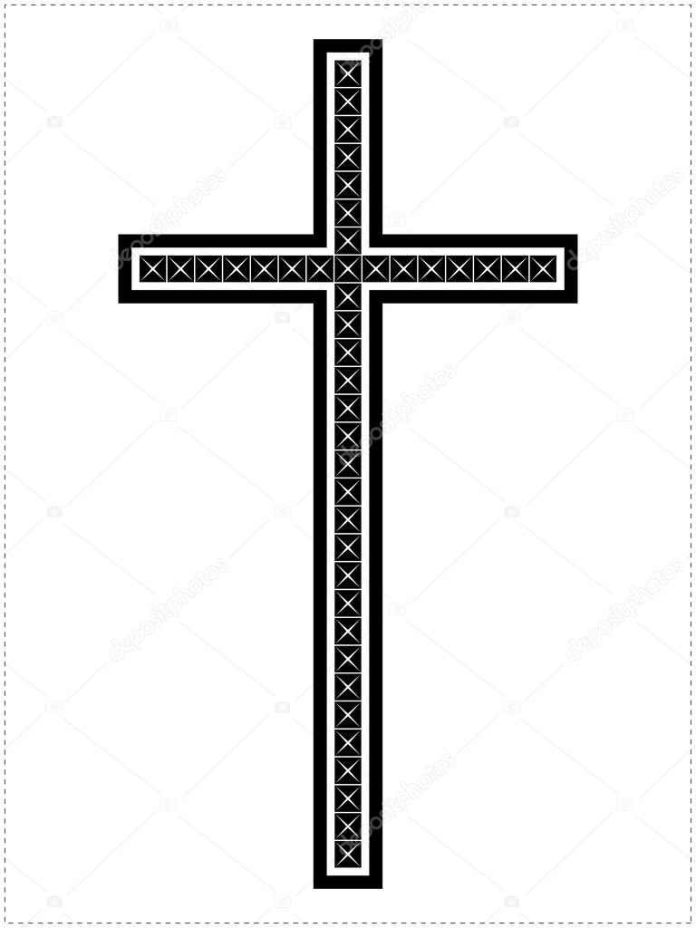 cruz negra, aislado sobre fondo blanco — Vector de stock ...