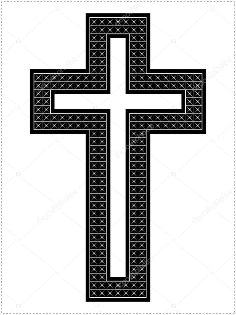 cruz negra, aislado sobre fondo blanco — Archivo Imágenes Vectoriales ...