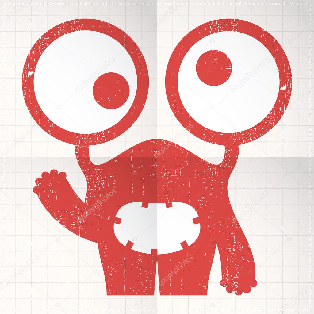 Cute monster on folded paper ⬇ Vector Image by © aleabievsasha | Vector ...