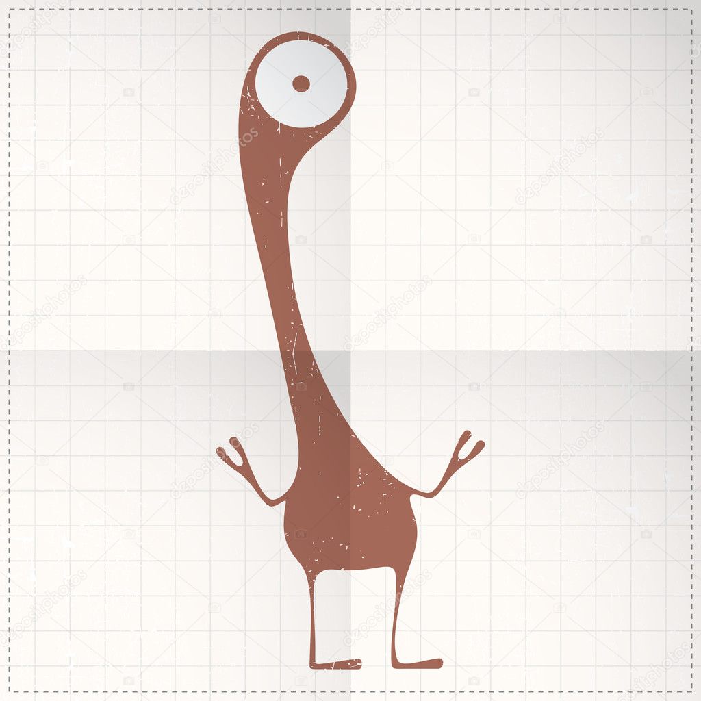 Cute monster on folded paper Stock Vector by ©aleabievsasha 45987849