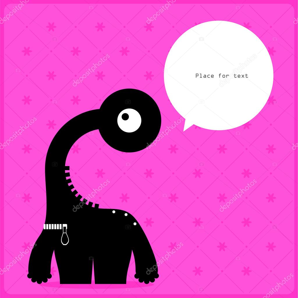 Cartoon monster with message cloud Stock Vector by ©aleabievsasha 46692605