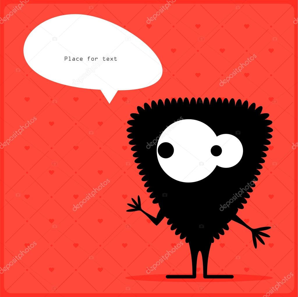 Cartoon monster with message cloud Stock Vector by ©aleabievsasha 46697173