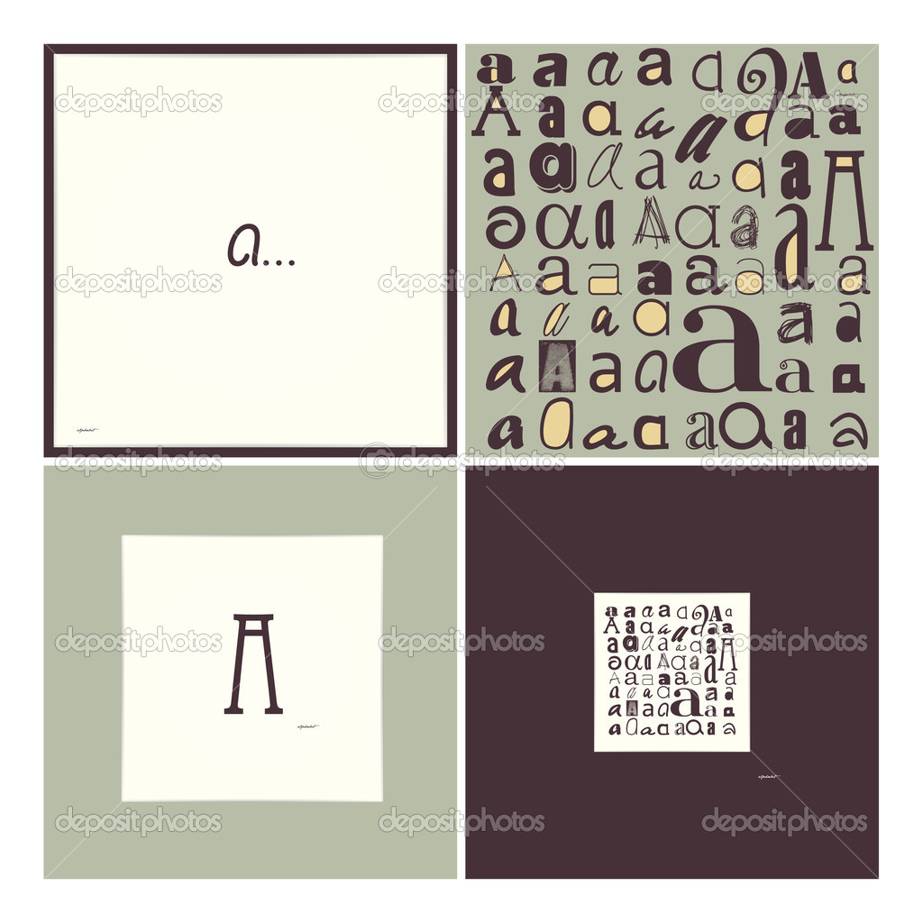 Stylish alphabet in frames. Letter A. Typographic elements. Stock ...