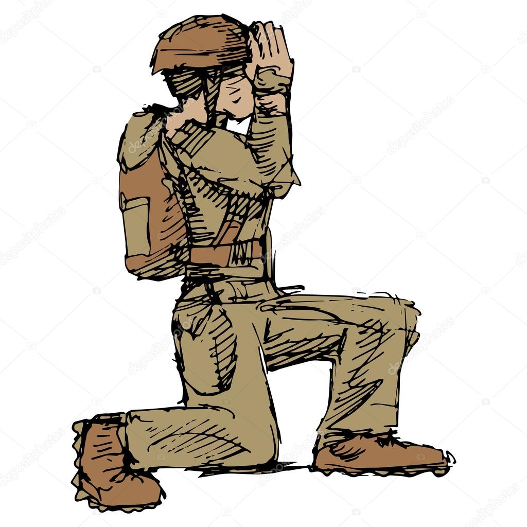 Cartoon Soldier Saluting Easy To Draw