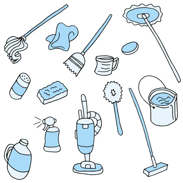 Cleaning tools sketch. Seamless pattern with hand-drawn cartoon icons ...