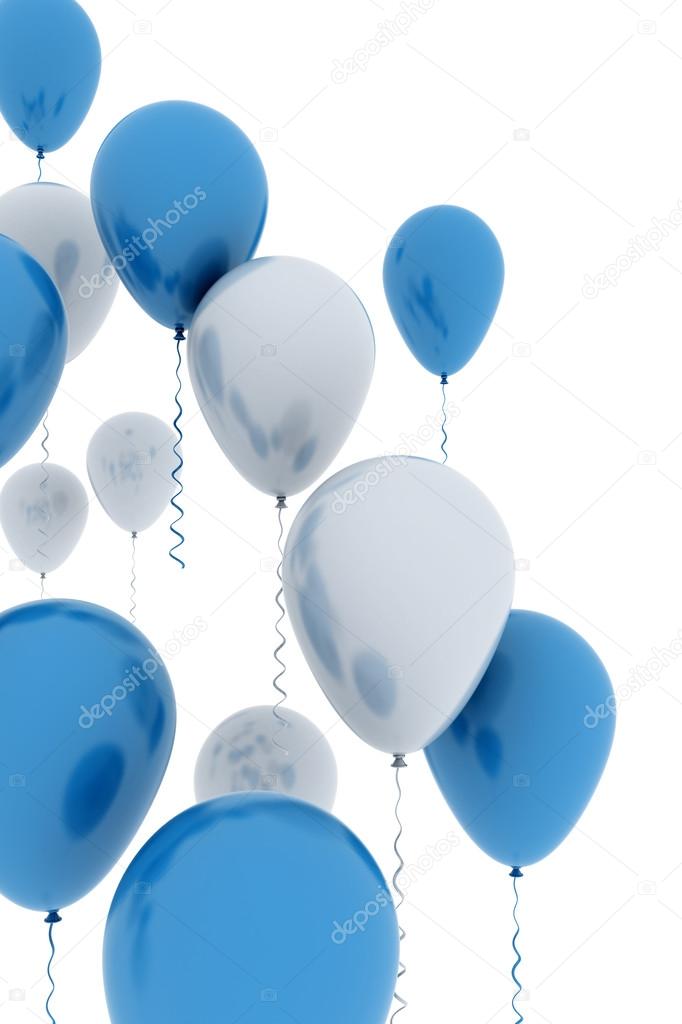 Blue and white party balloons — Stock Photo © Jezper #34003639