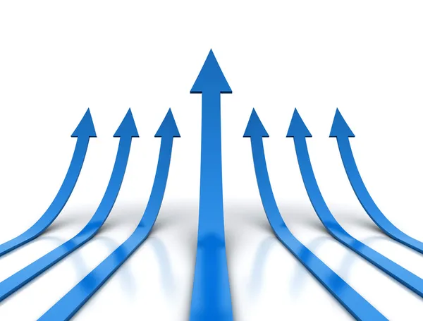 Three red arrows going up - success concept illustration — Stock Photo ...