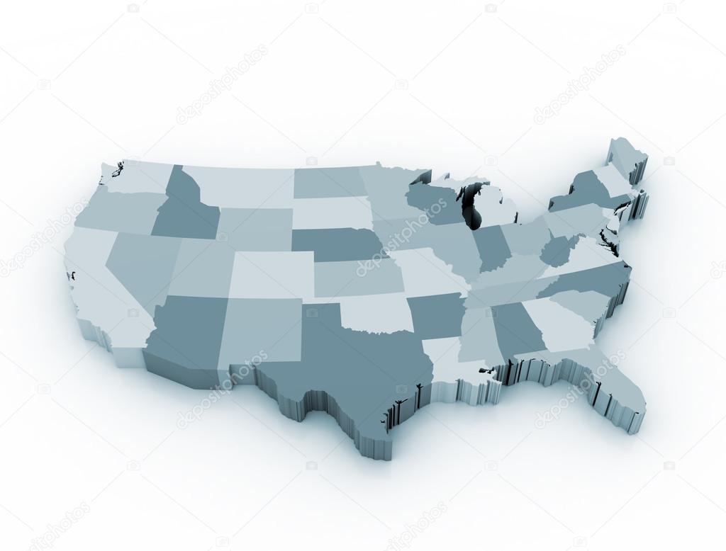 3D map of the USA Stock Photo by ©Jezper 34774743