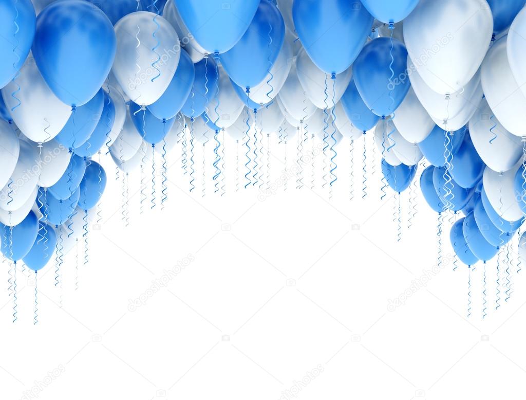 Blue and white balloons Stock Photo by ©Jezper 34778445