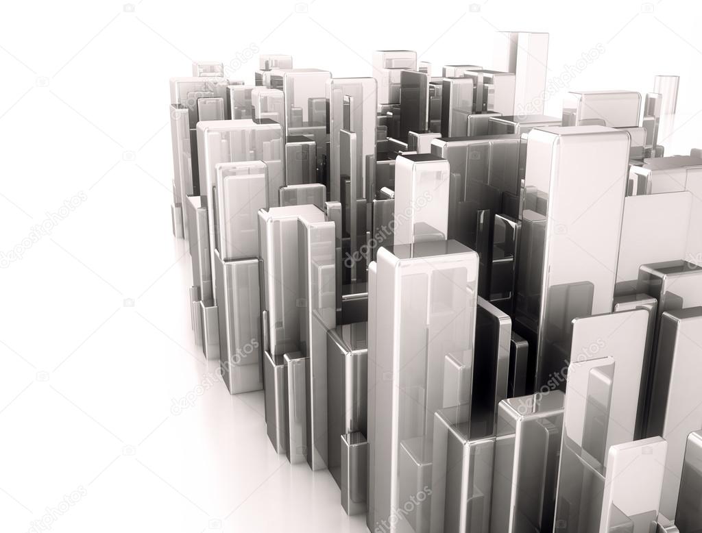 3D city model metal cubes Stock Photo by ©Jezper 35688631