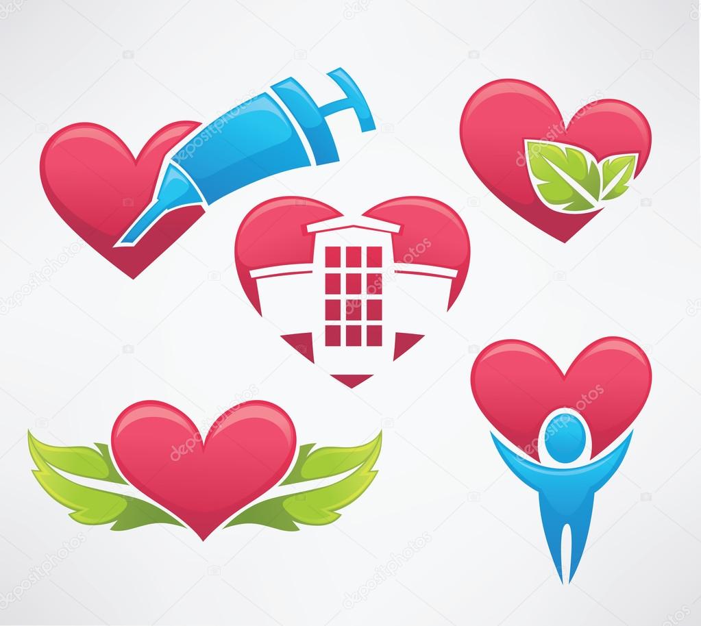 Vector collection of health, and medicine symbols and icons Stock ...