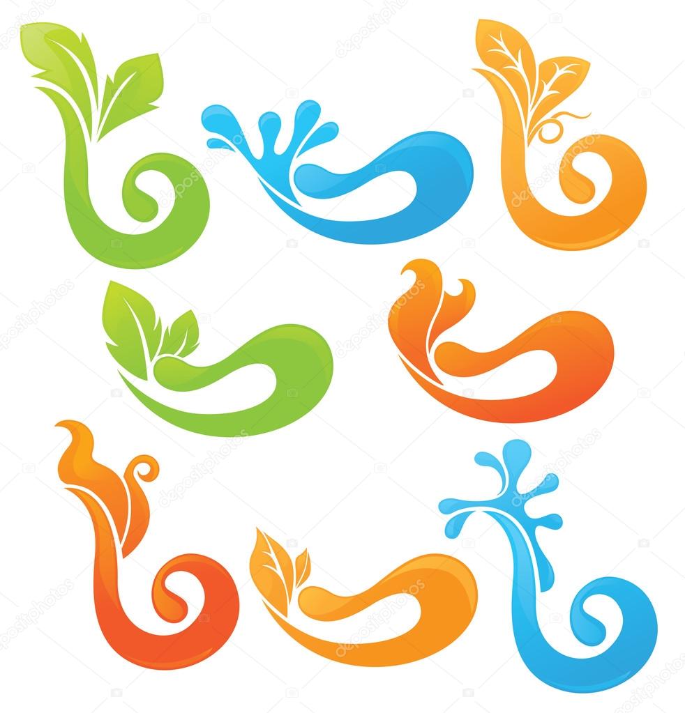 Vector collection of nature shapes and forms — Stock Vector ...