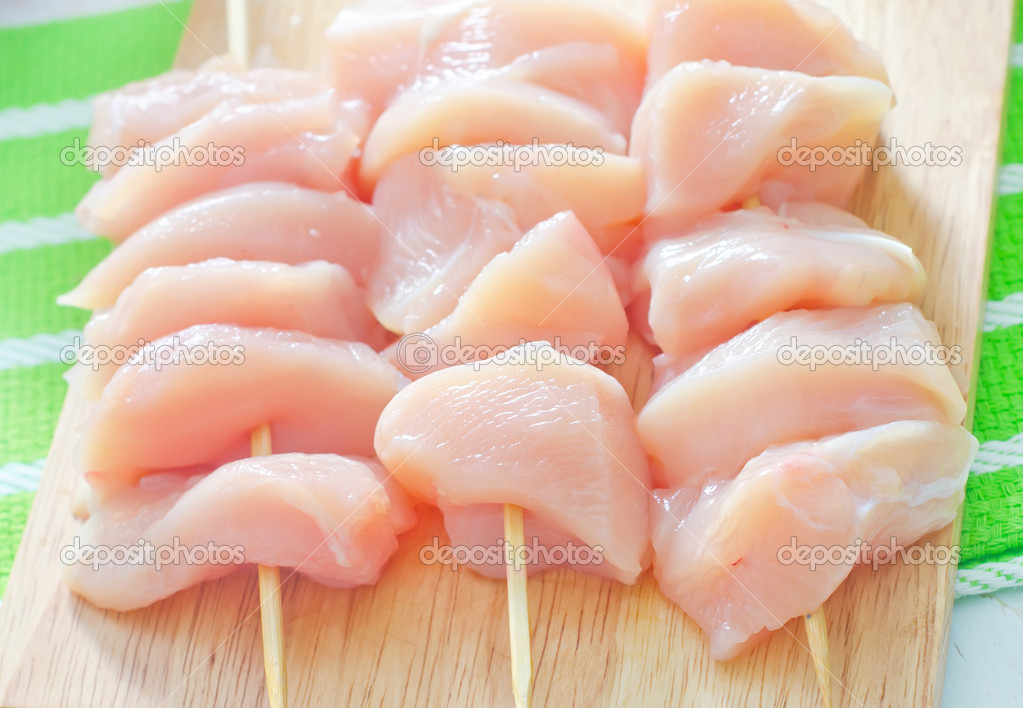 Raw chicken kebab — Stock Photo © tycoon #28757643