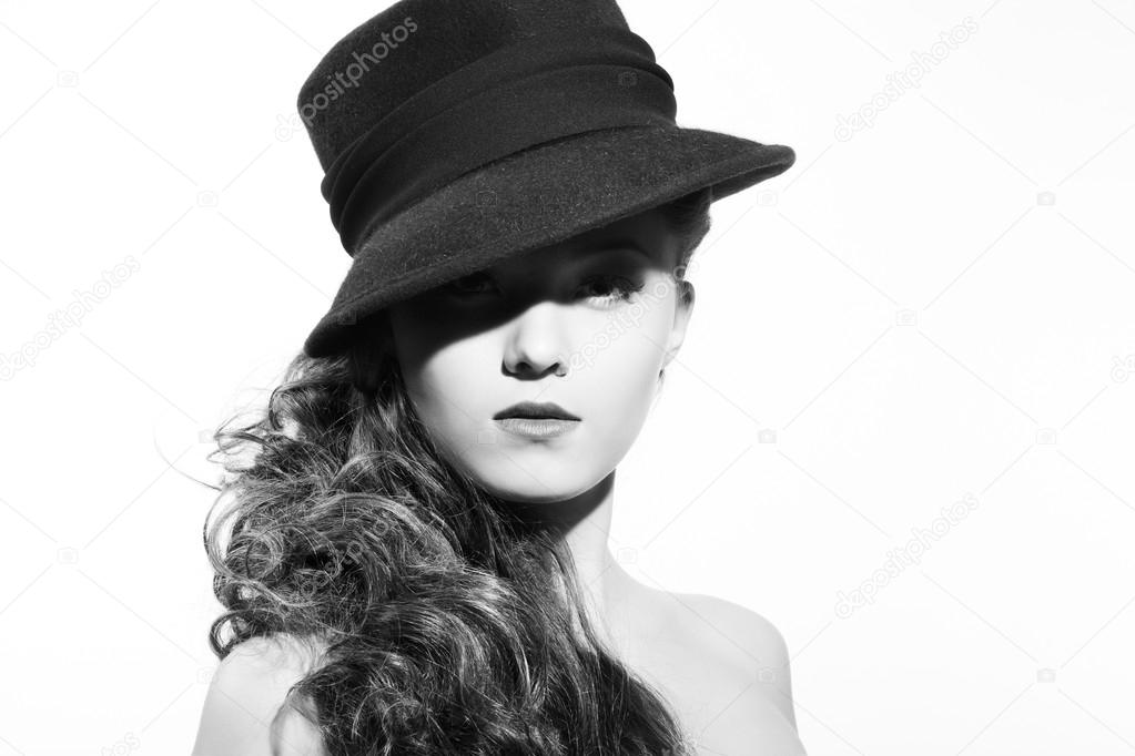 Beautiful young model in hat Stock Photo by ©dpaint 18448209