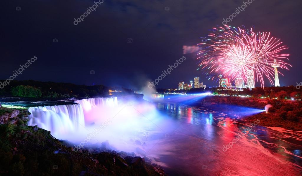 Niagara Falls and fireworks Stock Photo by ©rabbit75_dep 27645747