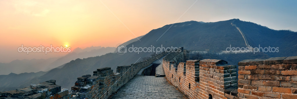 Great Wall sunset panorama Stock Photo by ©rabbit75_dep 35508005