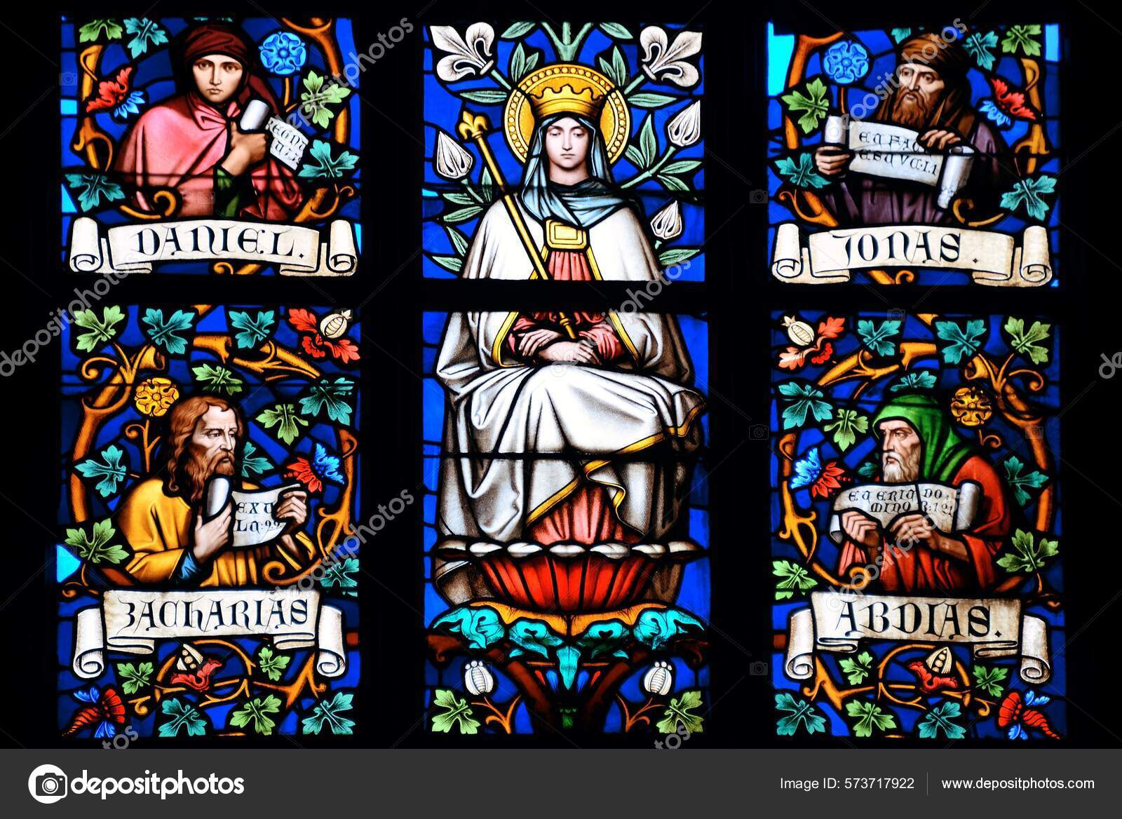 Stain Glass Patterns Vitus Cathedral Prague Castle Czech Republic Stock ...