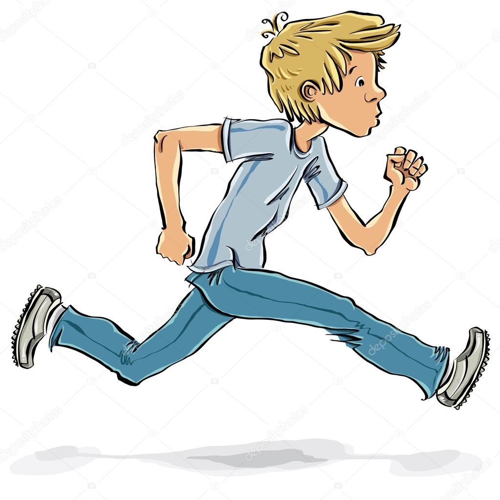 Running boy. — Stock Vector © Ostapius #12769055