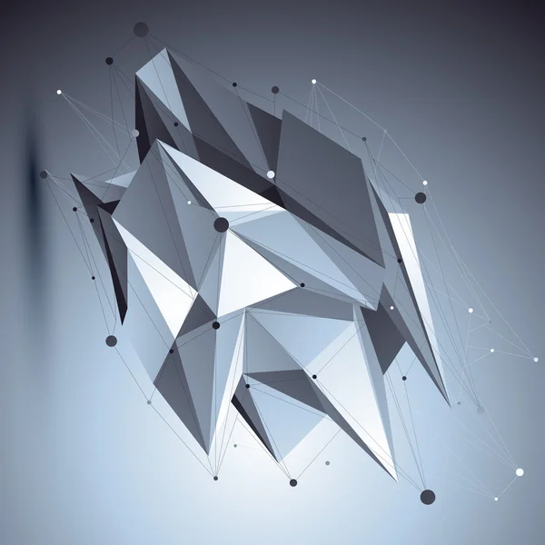 3D vector abstract tech illustration, perspective geometric unus Stock ...