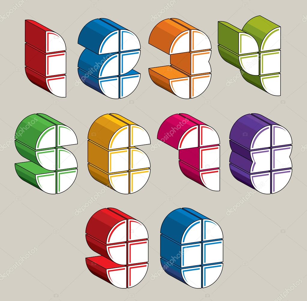 3d futuristic numbers set. Stock Vector by ©Ostapius #49113645