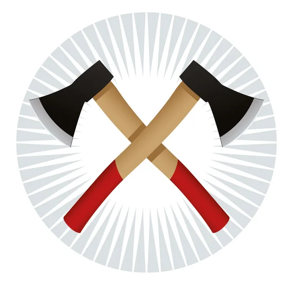 Two axes crossed manufactory logo Stock Vector Image by ©Ostapius ...